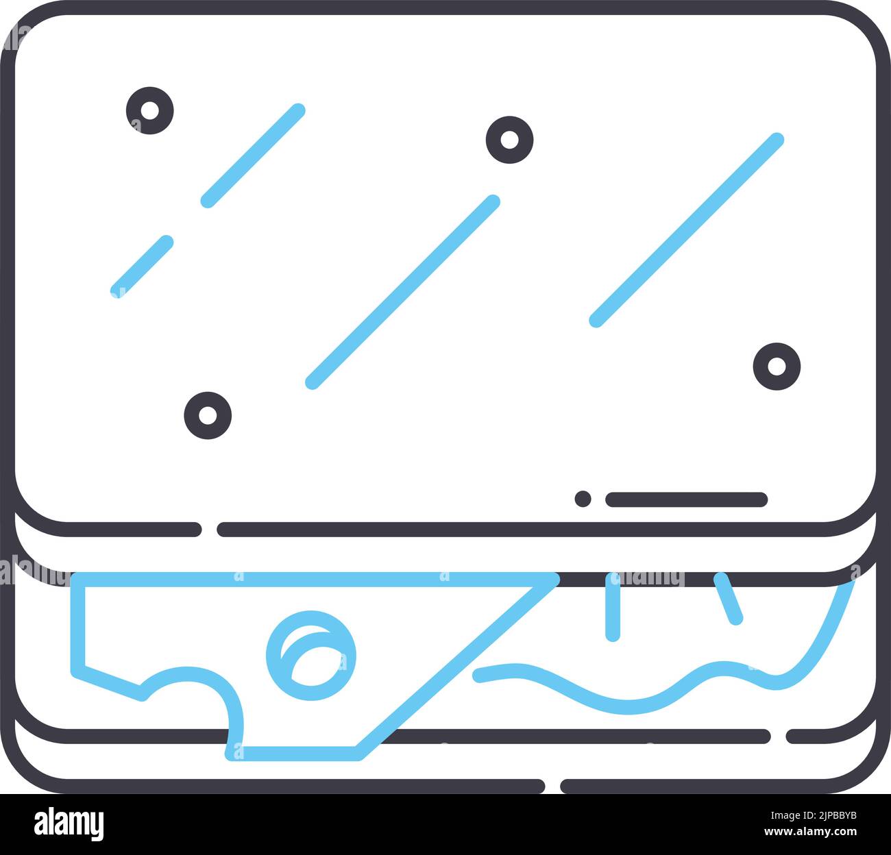 sandwich line icon, outline symbol, vector illustration, concept sign ...