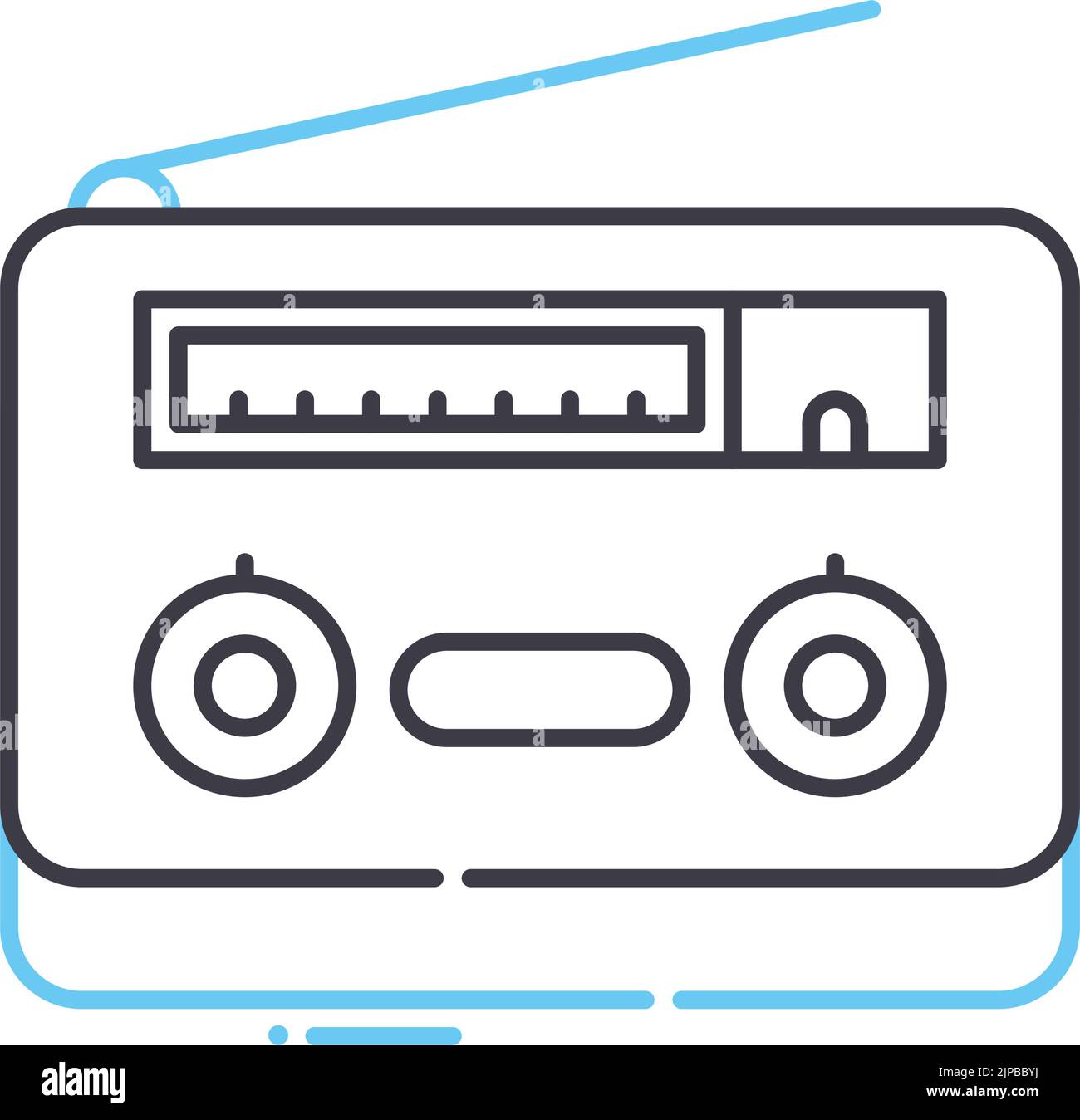 modern radio line icon, outline symbol, vector illustration, concept ...