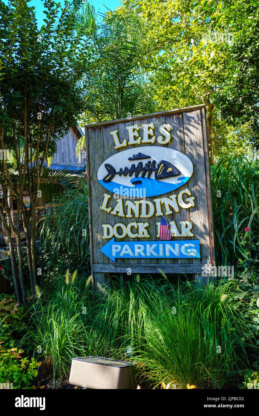 Port Deposit, MD, USA – August 13, 2022: Lees Landing Sign at an access ...