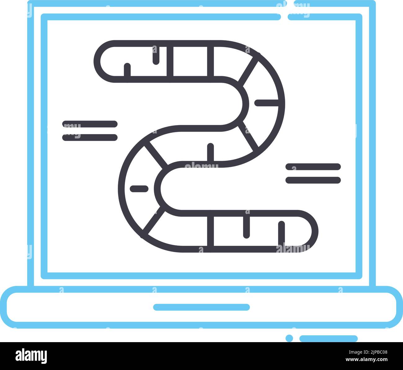 worm line icon, outline symbol, vector illustration, concept sign Stock ...