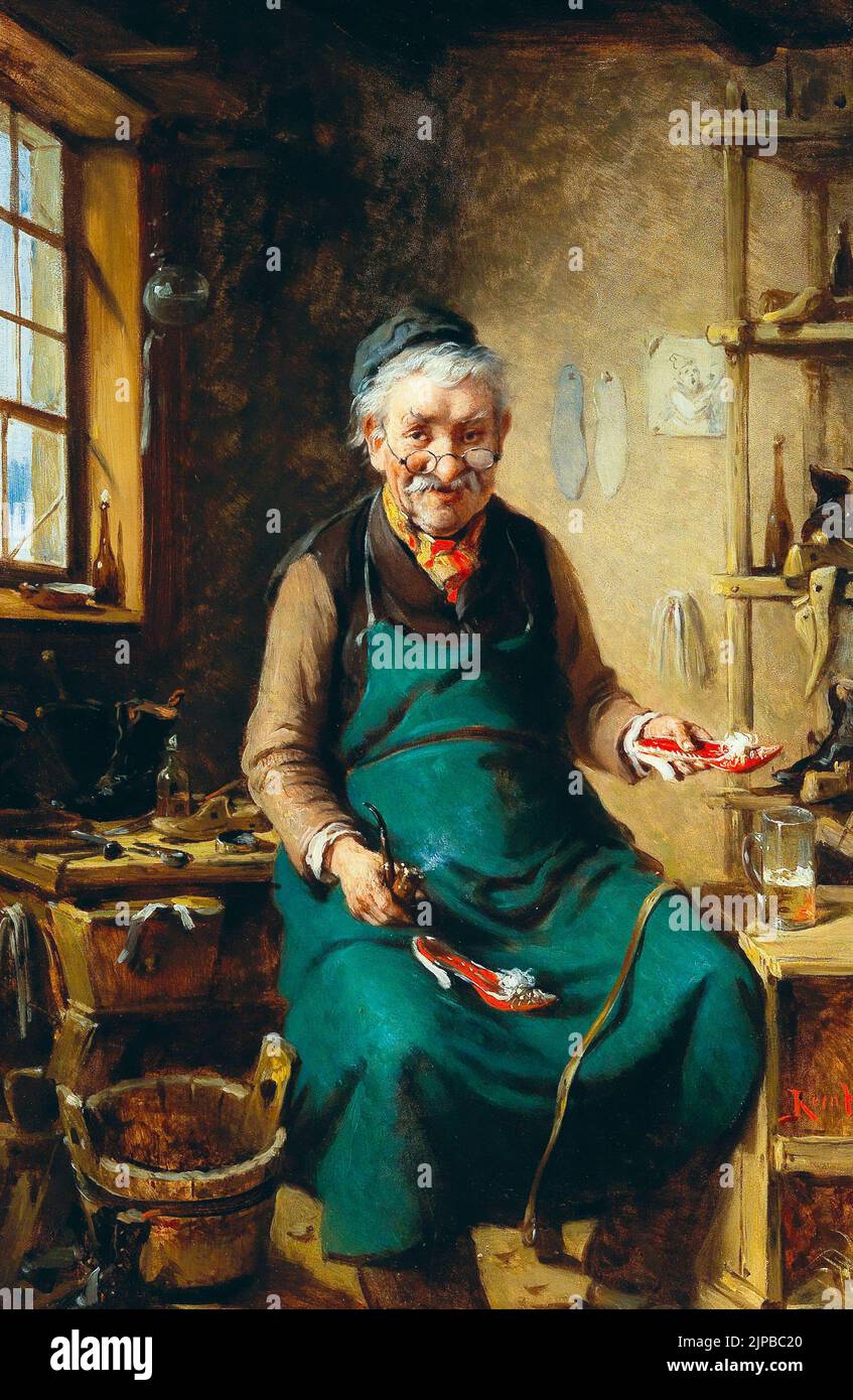 Der Schuster (The shoemaker) Painting by Hermann Armin von Kern Stock ...
