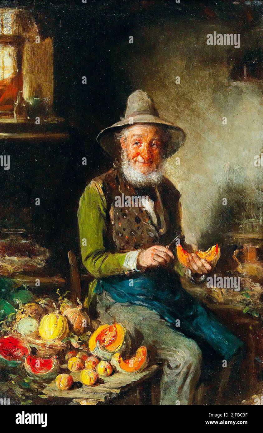 The Fruit Seller. Painting by Hermann Armin von Kern Stock Photo - Alamy