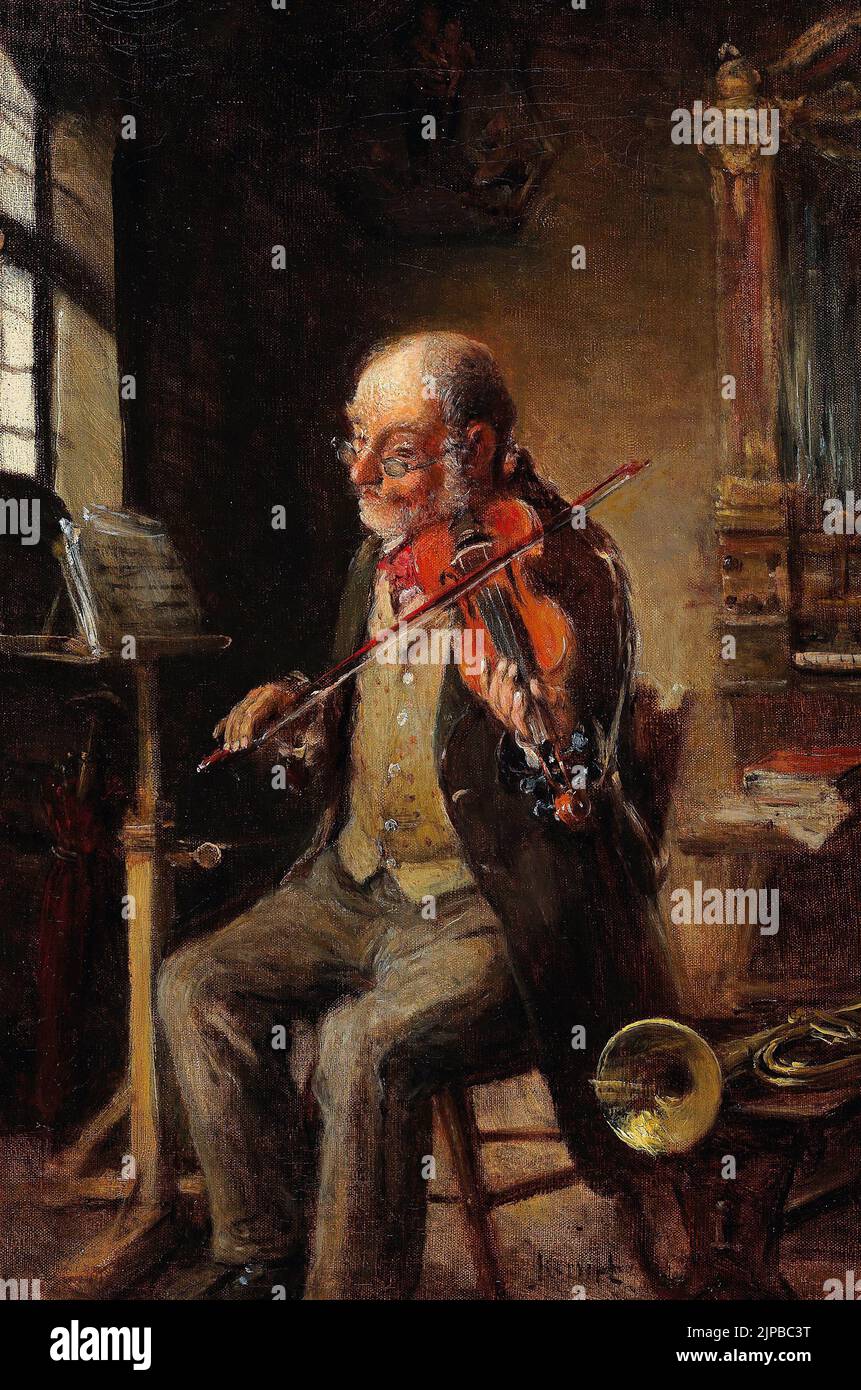 Violinist. Painting by Hermann Armin von Kern Stock Photo - Alamy