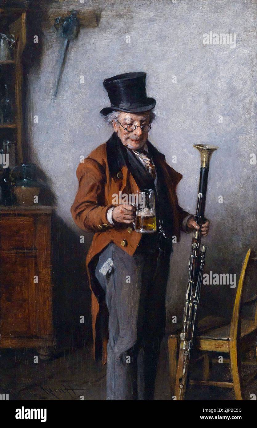 Konzertpause (Concert break) Painting by Hermann Armin von Kern Stock ...