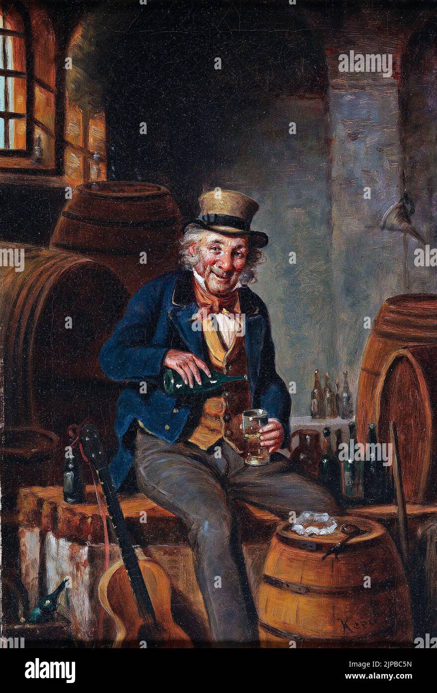 Ein wohlverdienter Schluck (A well deserved sip) Painting by Hermann ...