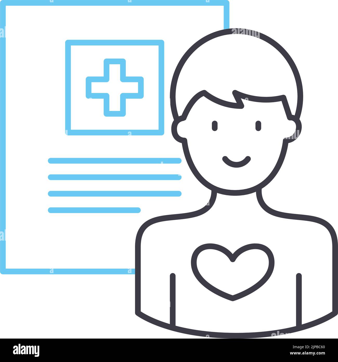 physical examination line icon, outline symbol, vector illustration ...