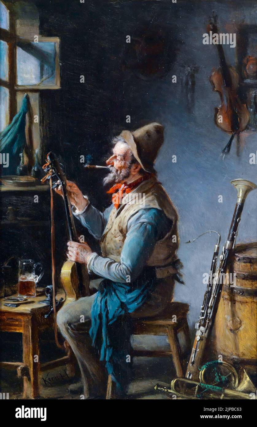 Ganz bei der Sache. Painting by Hermann Armin von Kern Stock Photo - Alamy