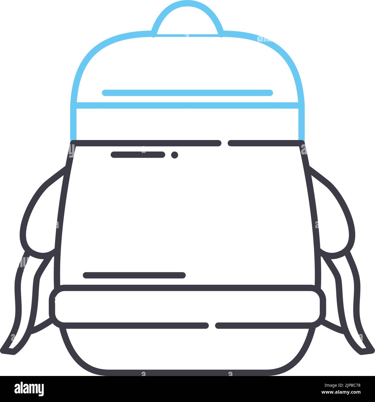 hiking backpack line icon, outline symbol, vector illustration, concept ...