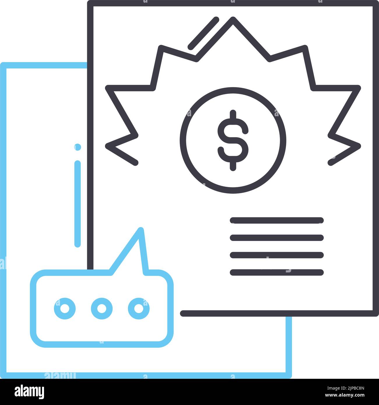 handout line icon, outline symbol, vector illustration, concept sign ...