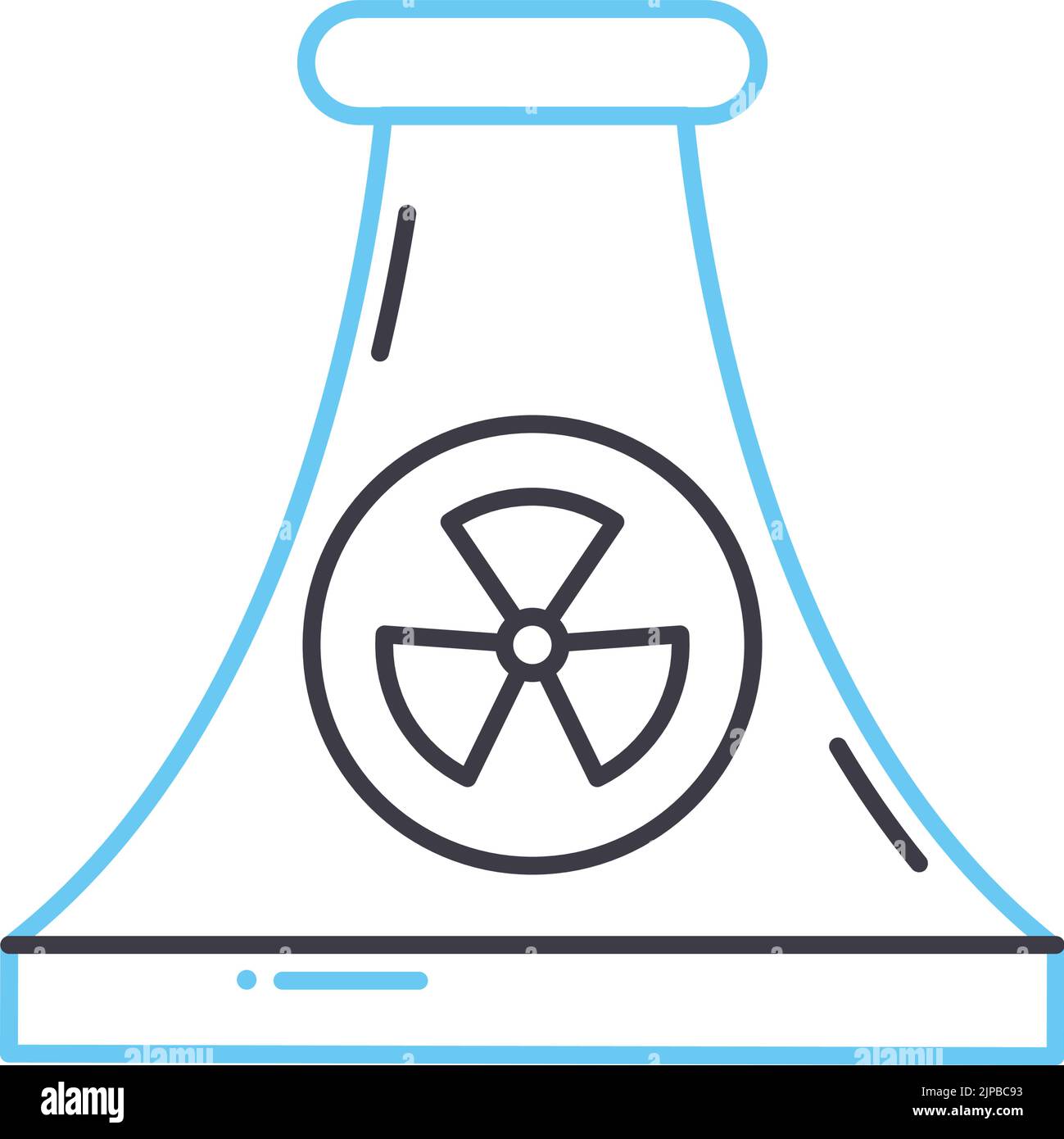 wireless energy field line icon, outline symbol, vector illustration ...