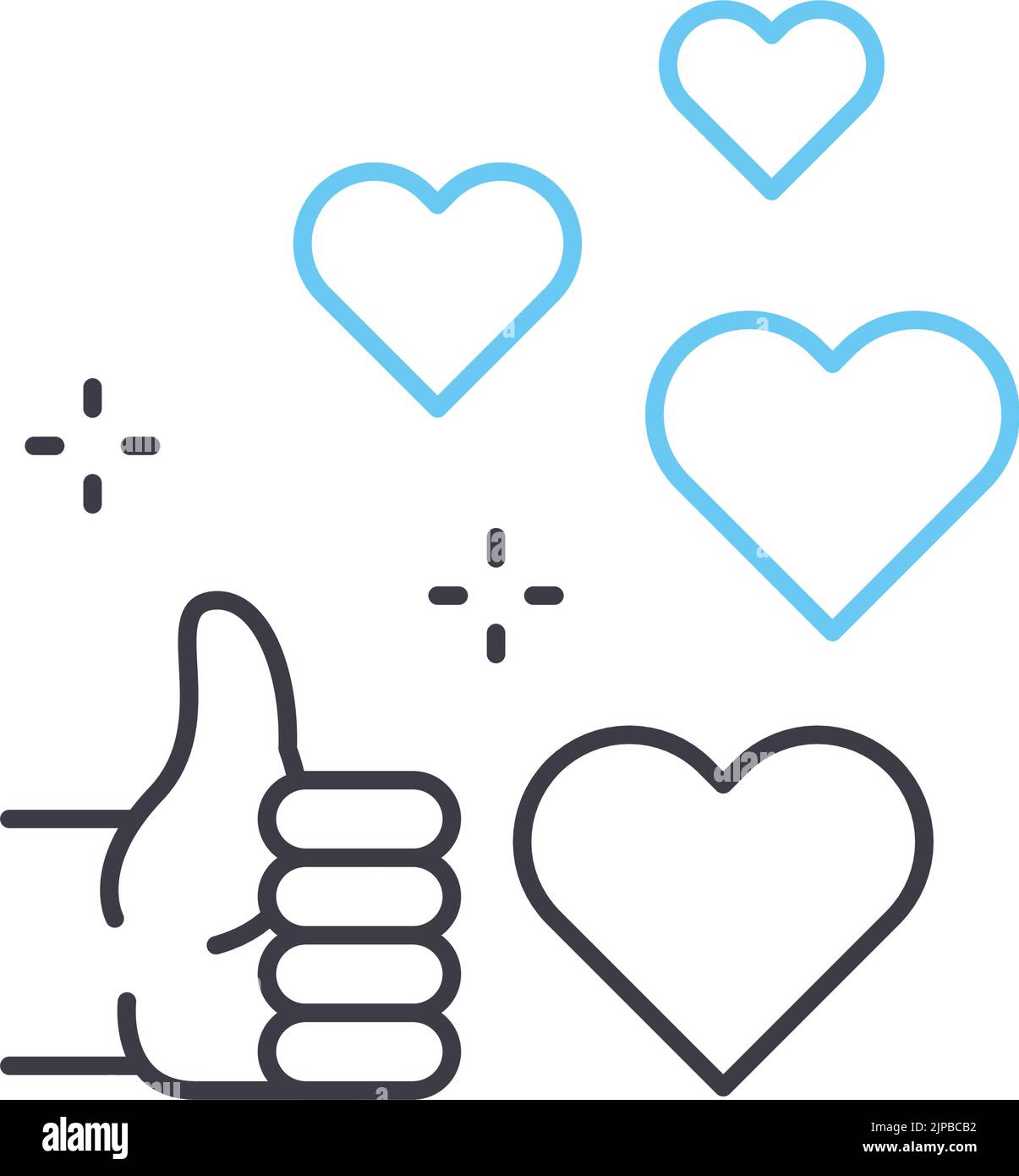 likes line icon, outline symbol, vector illustration, concept sign ...