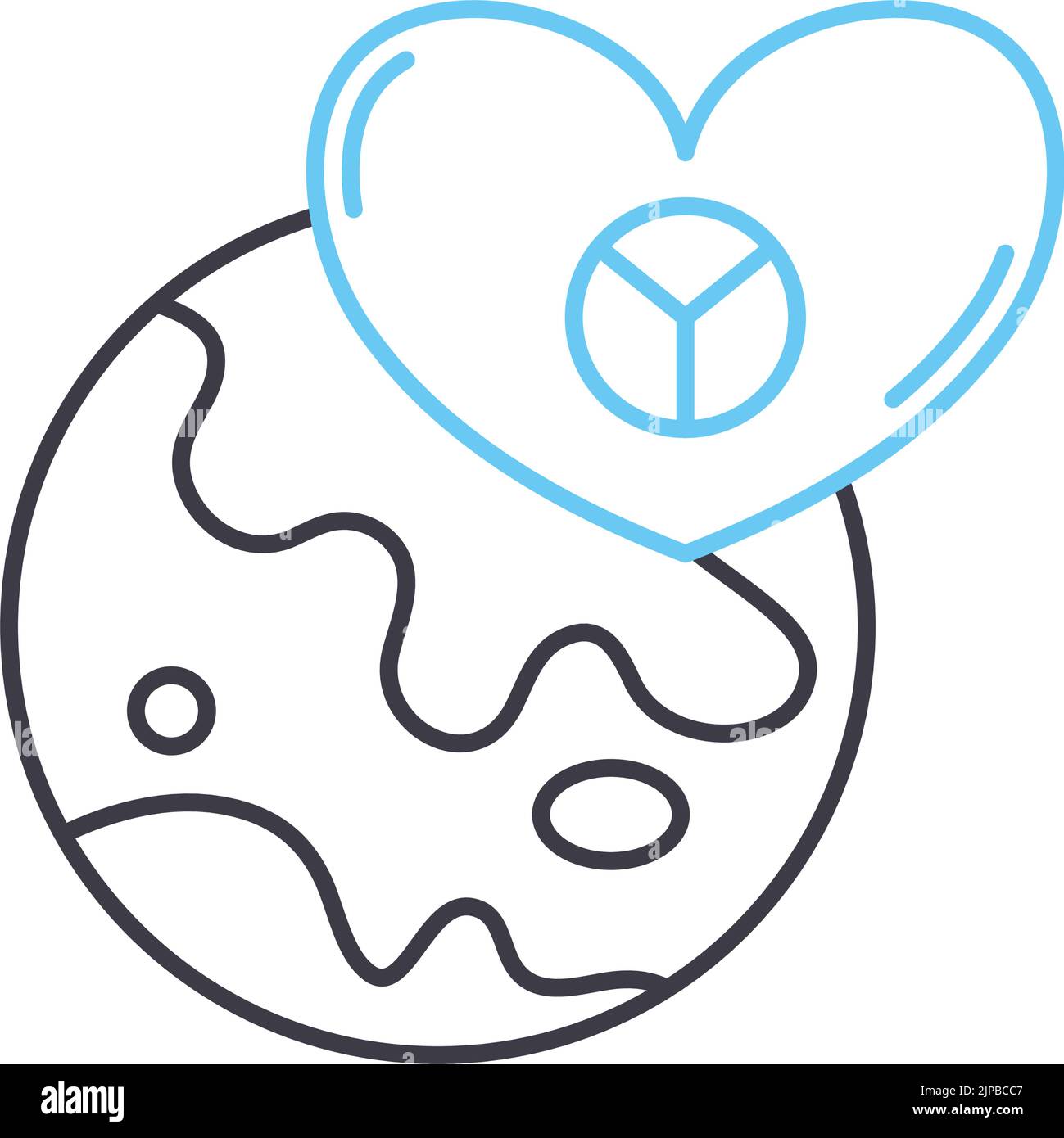 peace line icon, outline symbol, vector illustration, concept sign ...