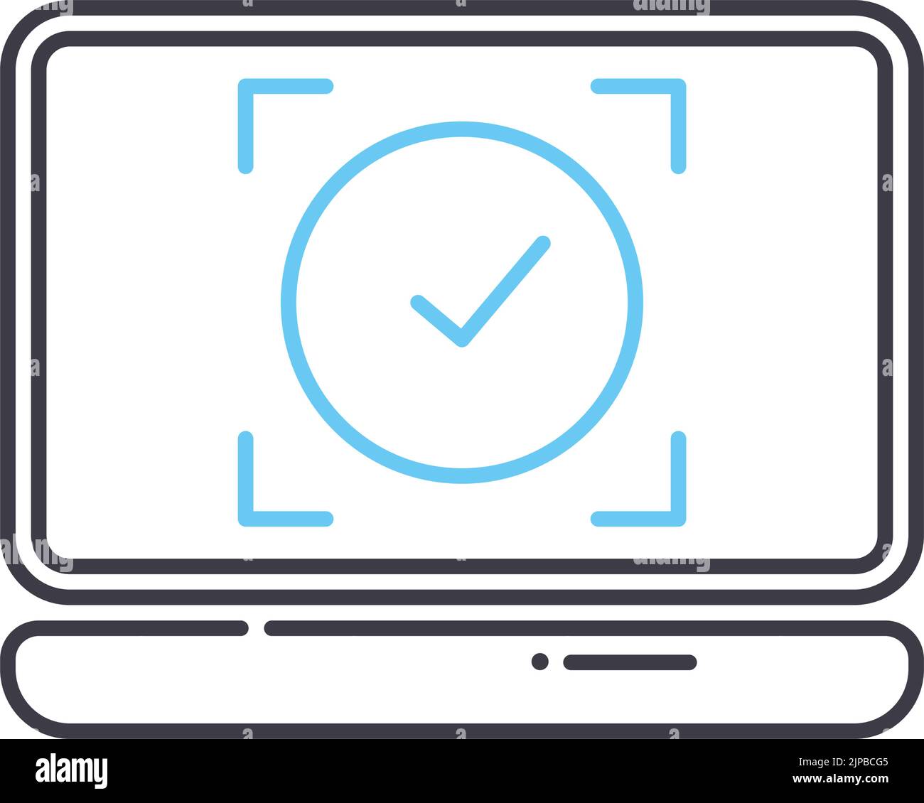 task completed line icon, outline symbol, vector illustration, concept ...