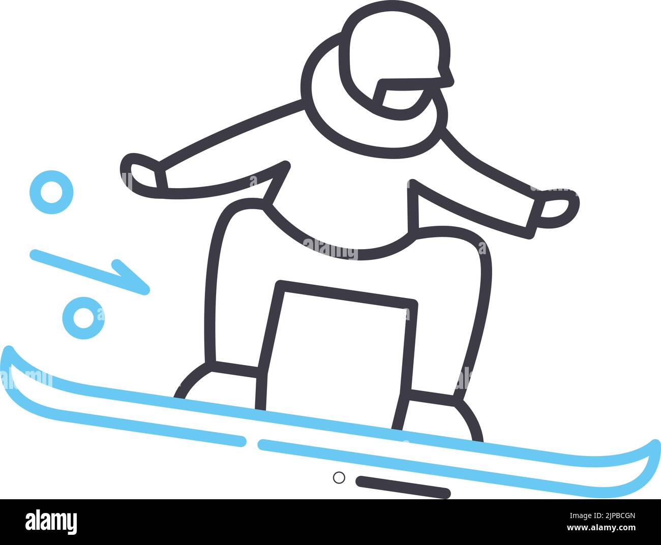 snowboarding line icon, outline symbol, vector illustration, concept ...
