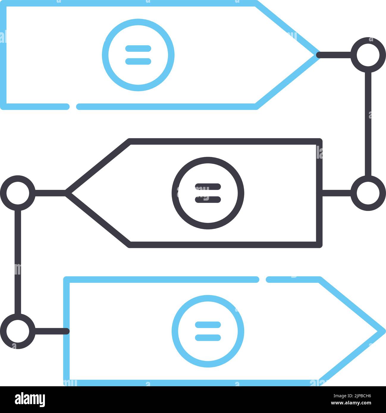 timeline chart line icon, outline symbol, vector illustration, concept ...