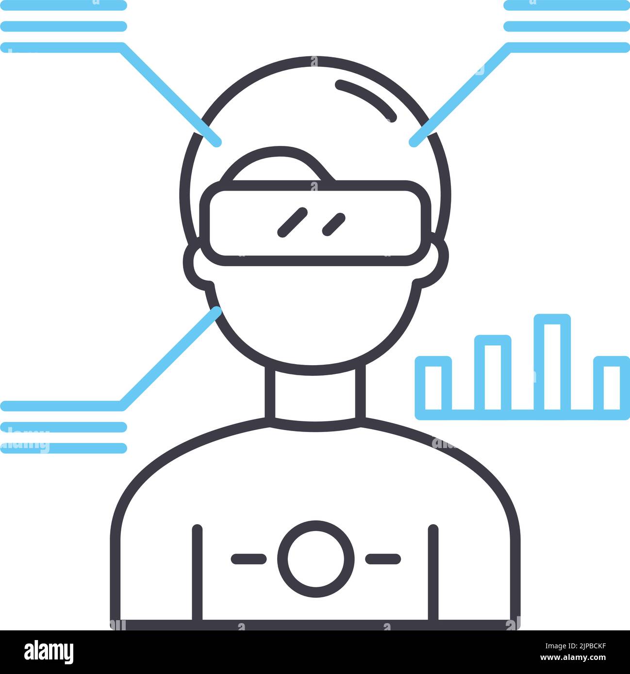simulation line icon, outline symbol, vector illustration, concept sign ... simulation line icon, outline symbol, vector illustration, concept sign ...