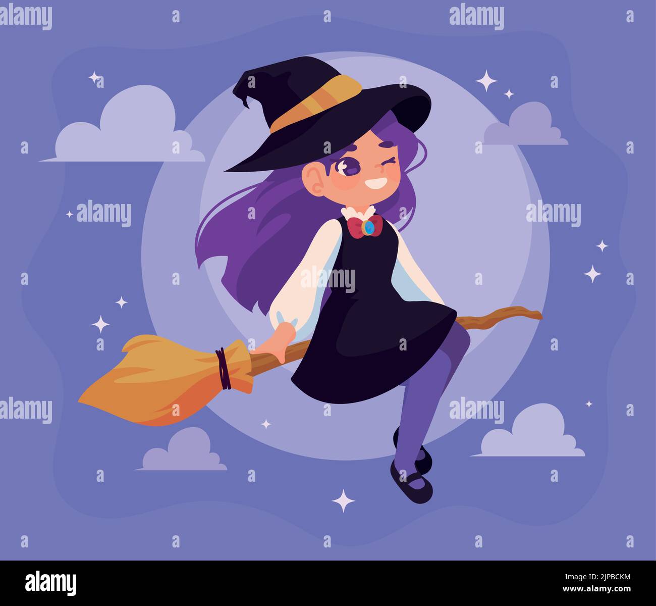 halloween flying witch Stock Vector Image & Art - Alamy