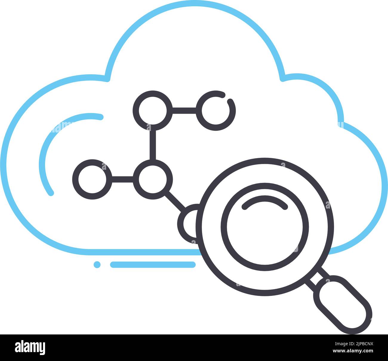 network analysis line icon, outline symbol, vector illustration ...