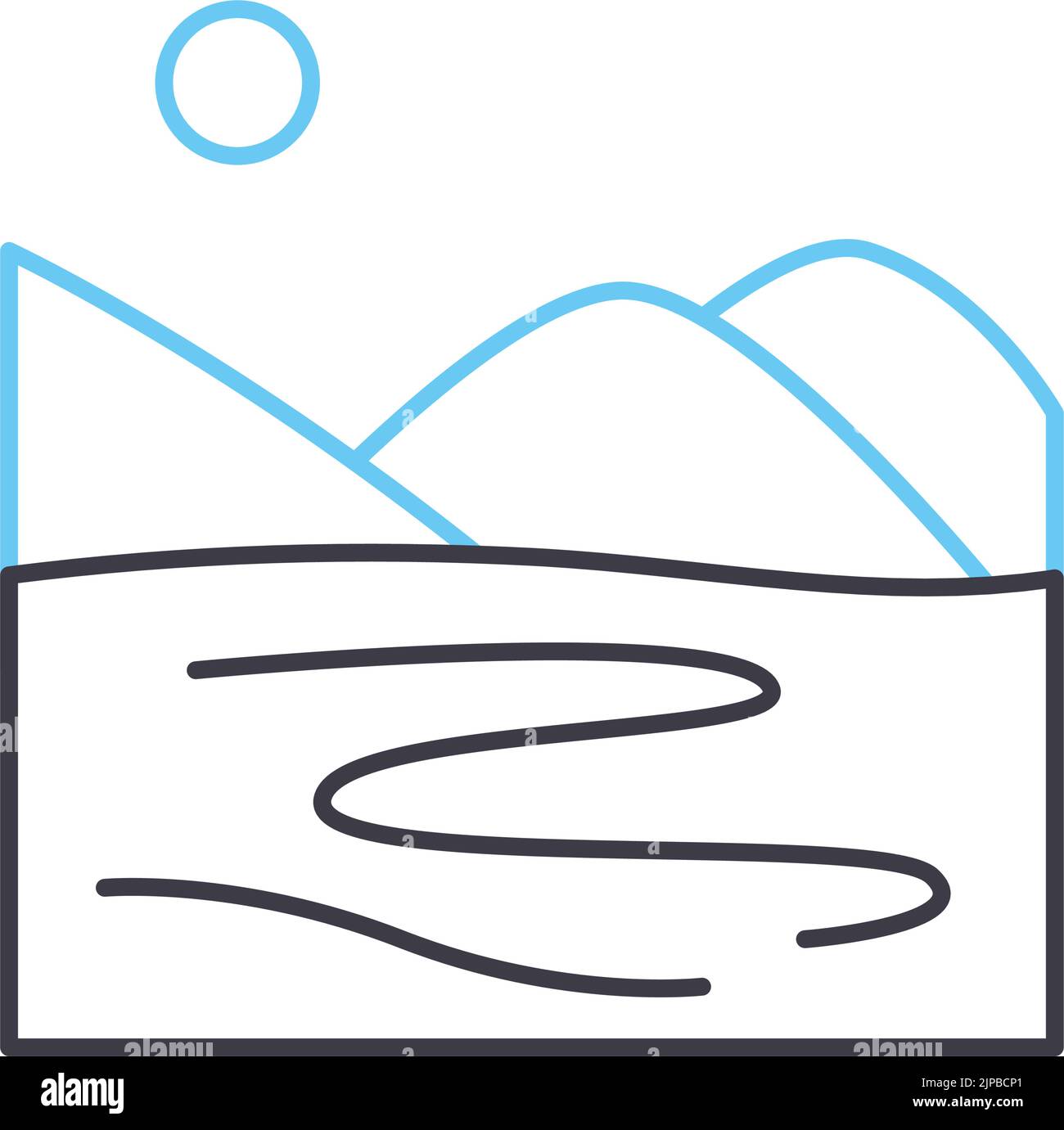 tundra line icon, outline symbol, vector illustration, concept sign ...