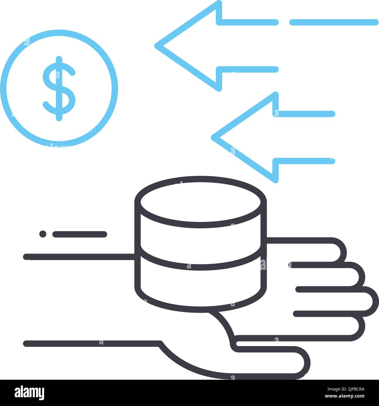 Money Bakc Guarantee Line Icon Outline Symbol Vector Illustration
