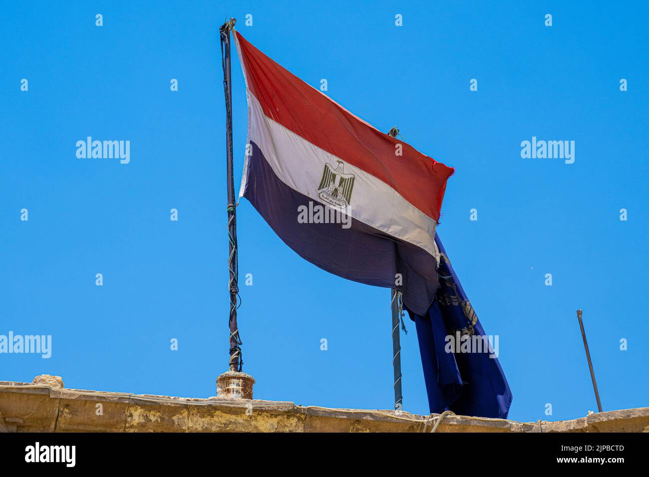Egyptian Flag on top of the Citadel of Saladin Salah Al-Din Al-Ayoubi ...