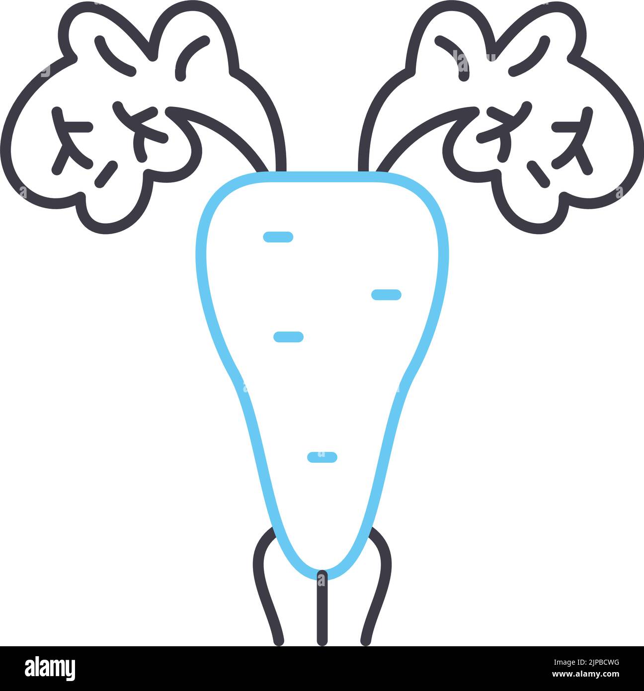 fresh carrot line icon, outline symbol, vector illustration, concept ...