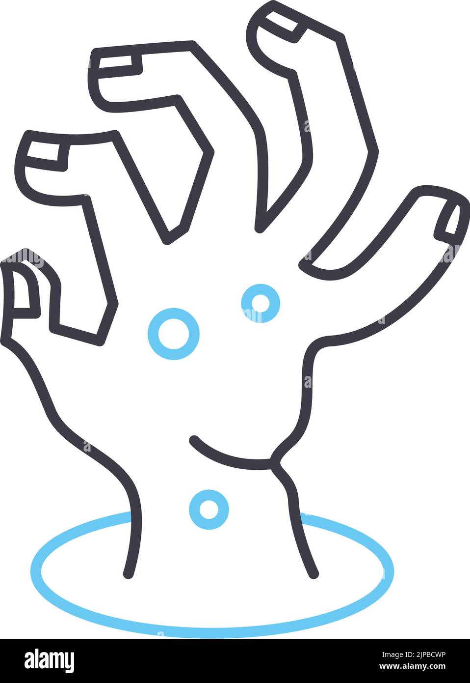 zombie hand line icon, outline symbol, vector illustration, concept ...