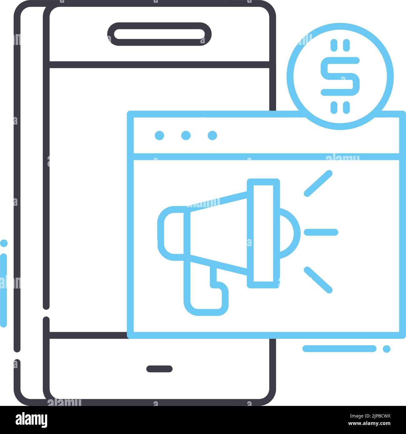 promotion line icon, outline symbol, vector illustration, concept sign ...