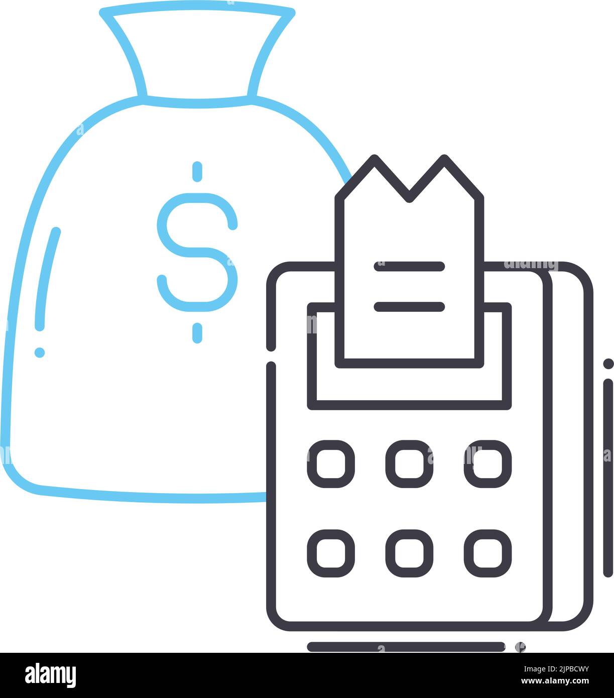 home budget line icon, outline symbol, vector illustration, concept ...