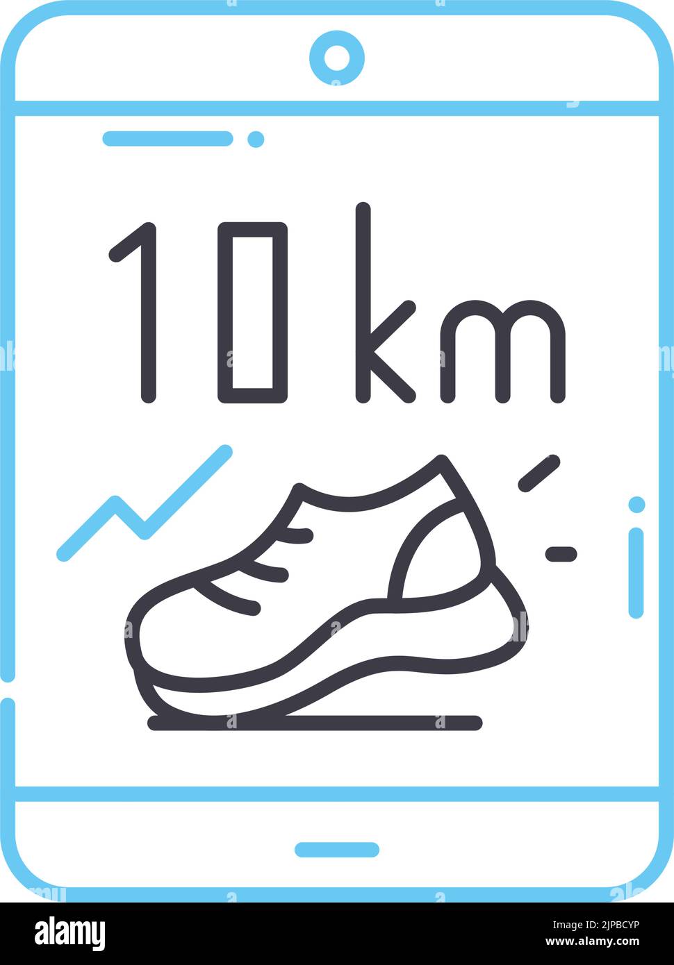 training app line icon, outline symbol, vector illustration, concept ...