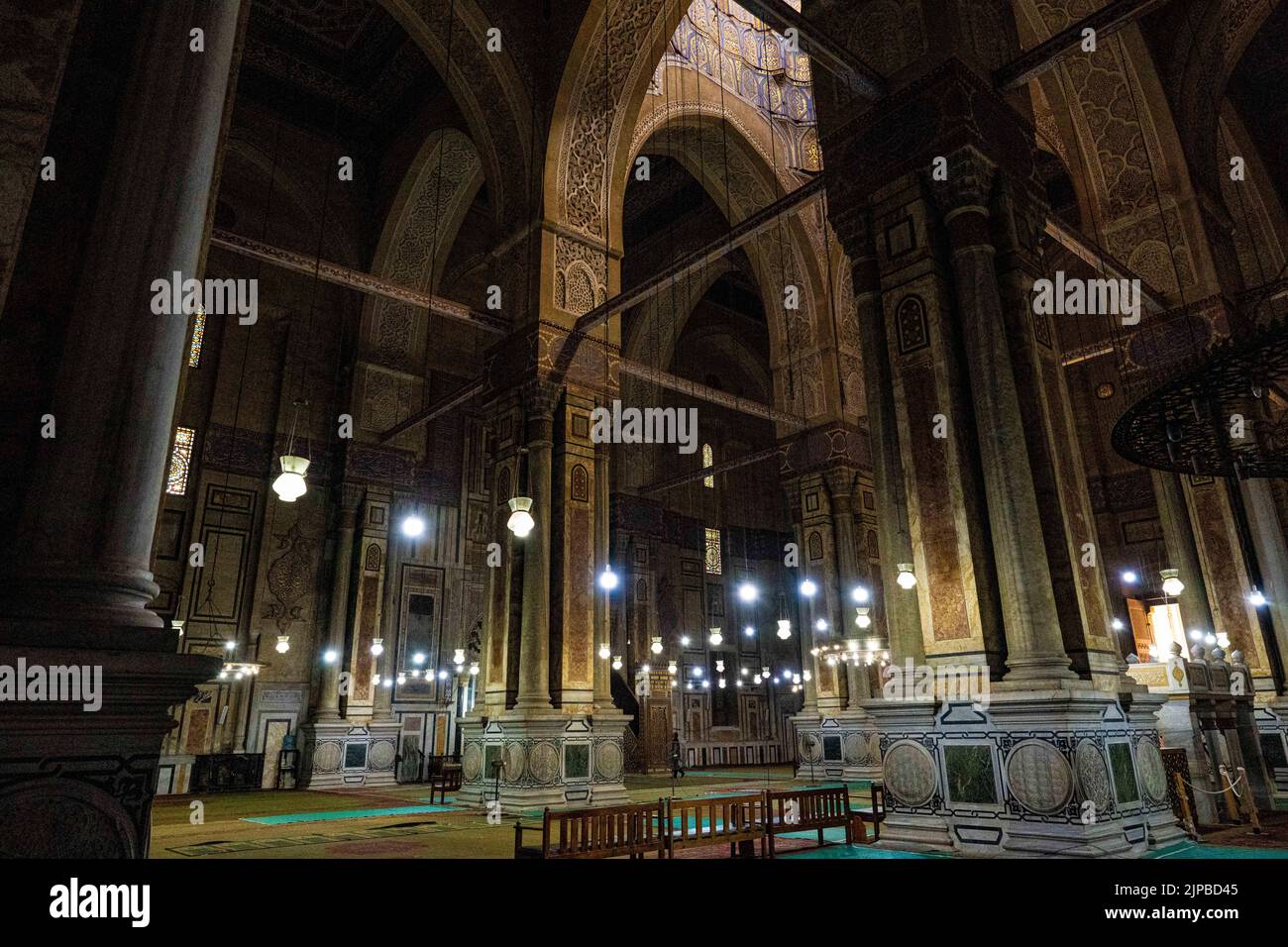 Inside Mosque-Madrasa of Sultan Hassan in Cairo, Egypt. (Photo by DPPA ...