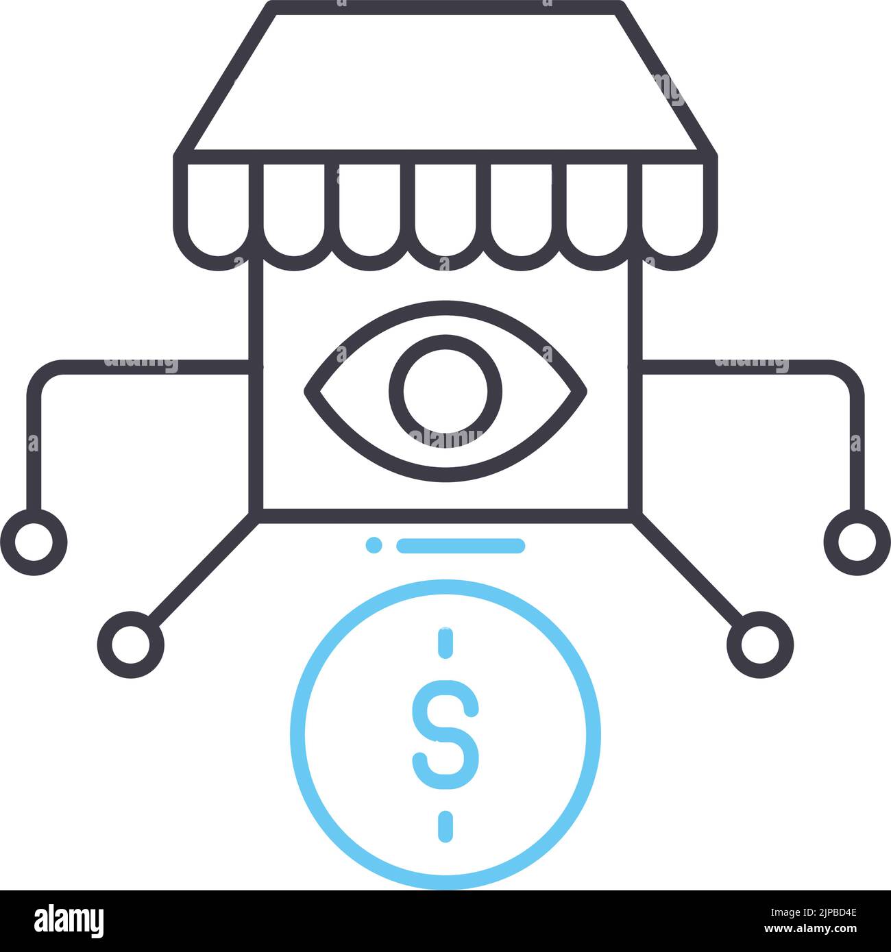 market analysis line icon, outline symbol, vector illustration, concept ...