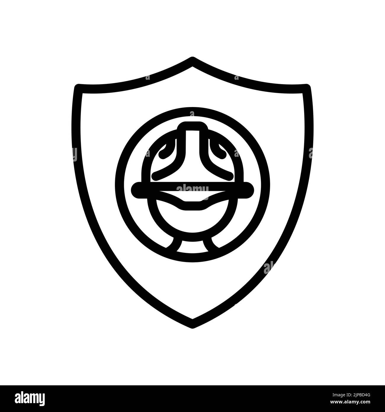 Head foreman icon with shield. icon related to construction, job ...