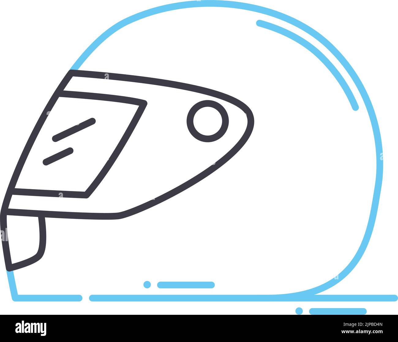 helmet line icon, outline symbol, vector illustration, concept sign ...