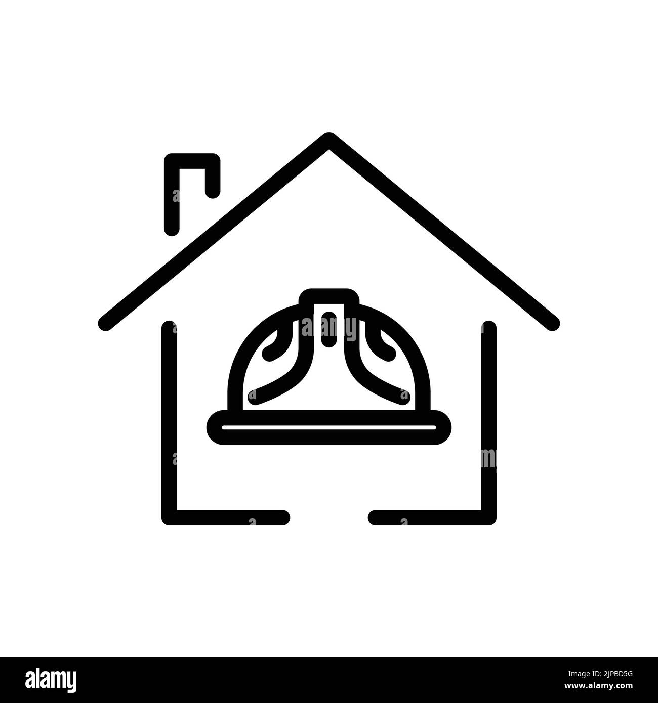 House icon with foreman hard hat. icon related to construction, house ...