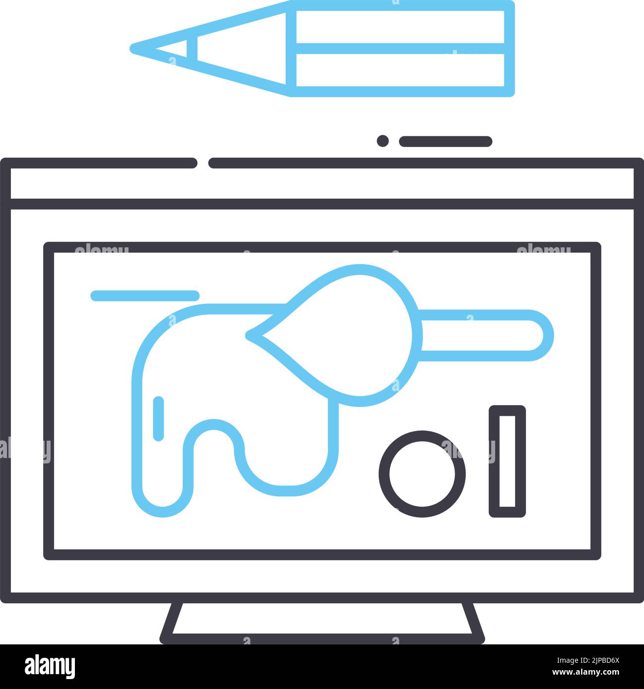 illustration line icon, outline symbol, vector illustration, concept ...