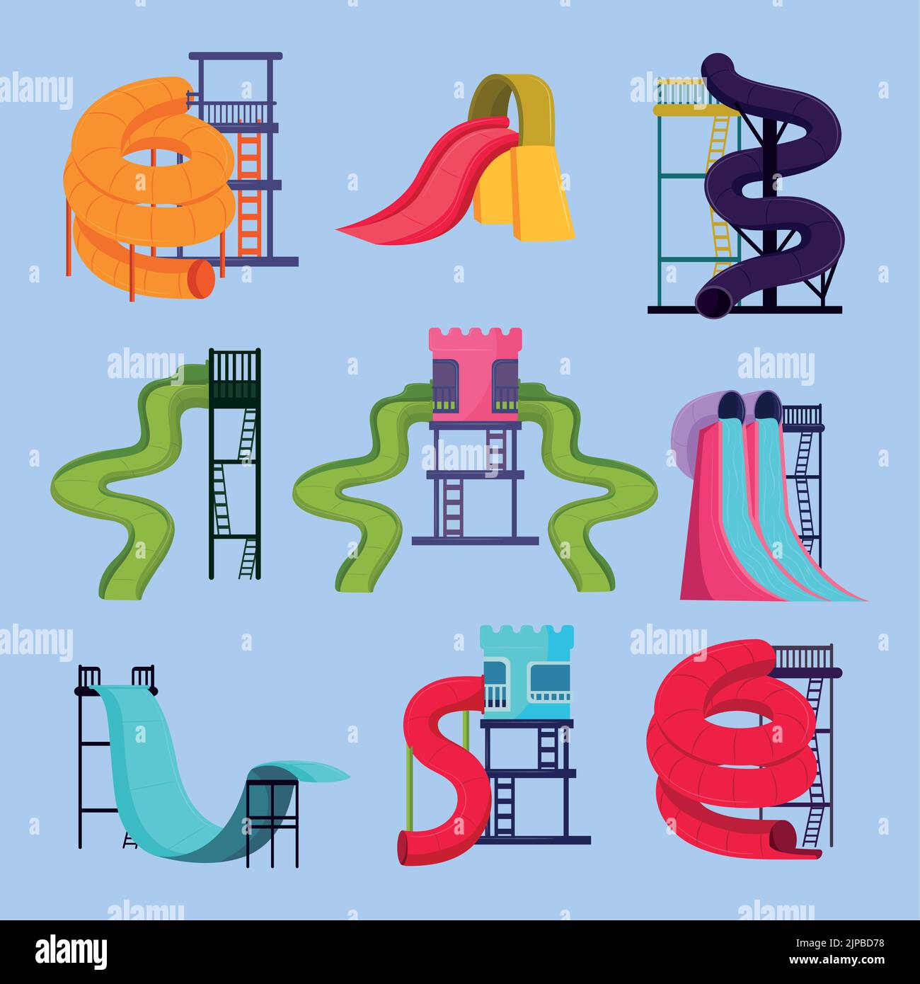 Water park slides Stock Vector Images - Alamy