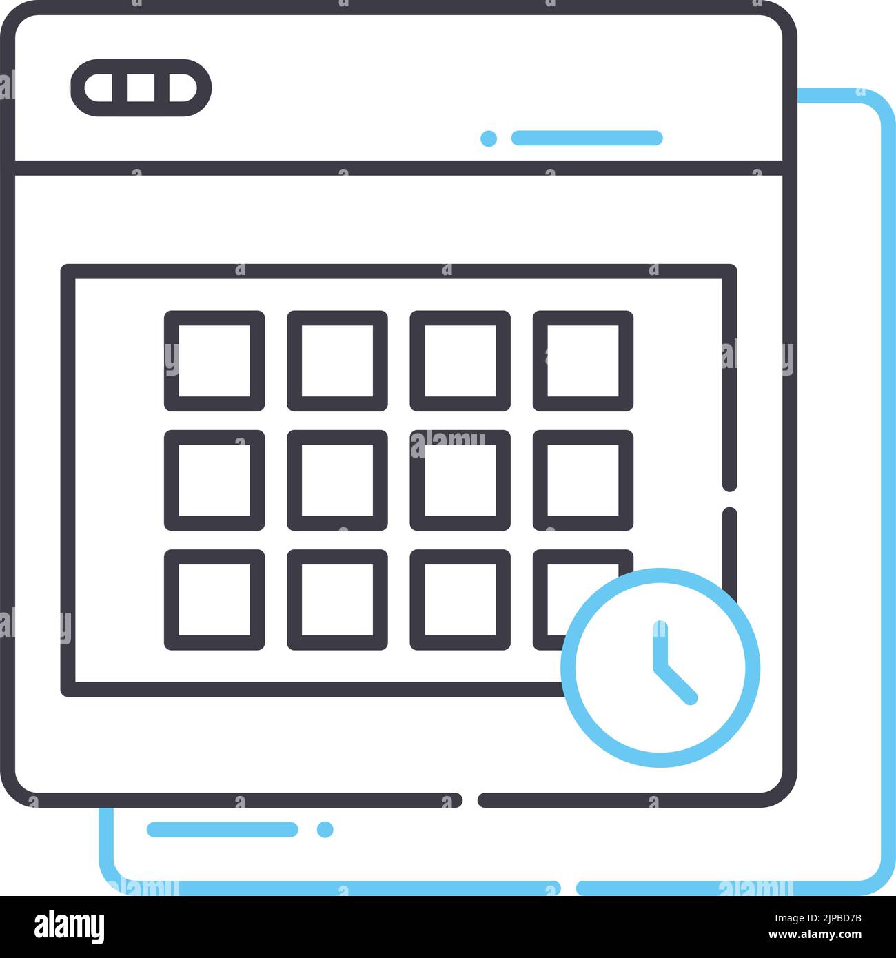 schedule line icon, outline symbol, vector illustration, concept sign ...