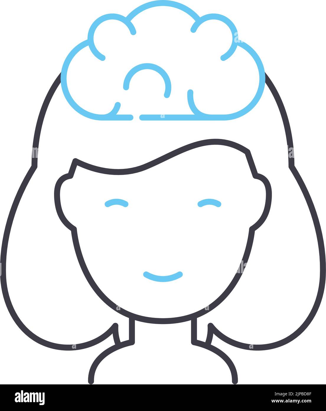 mind line icon, outline symbol, vector illustration, concept sign Stock ...