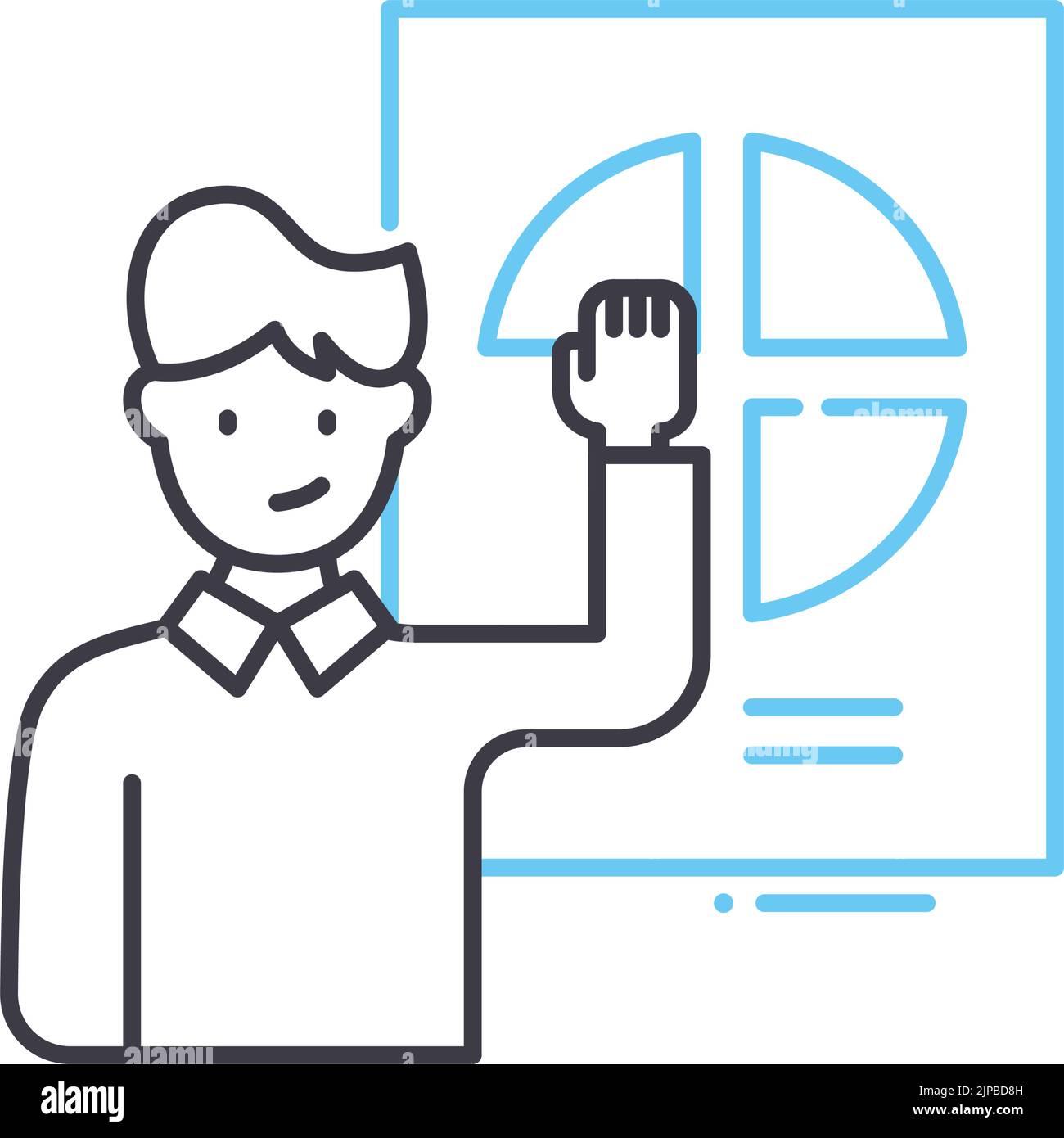 marketing presentation line icon, outline symbol, vector illustration ...