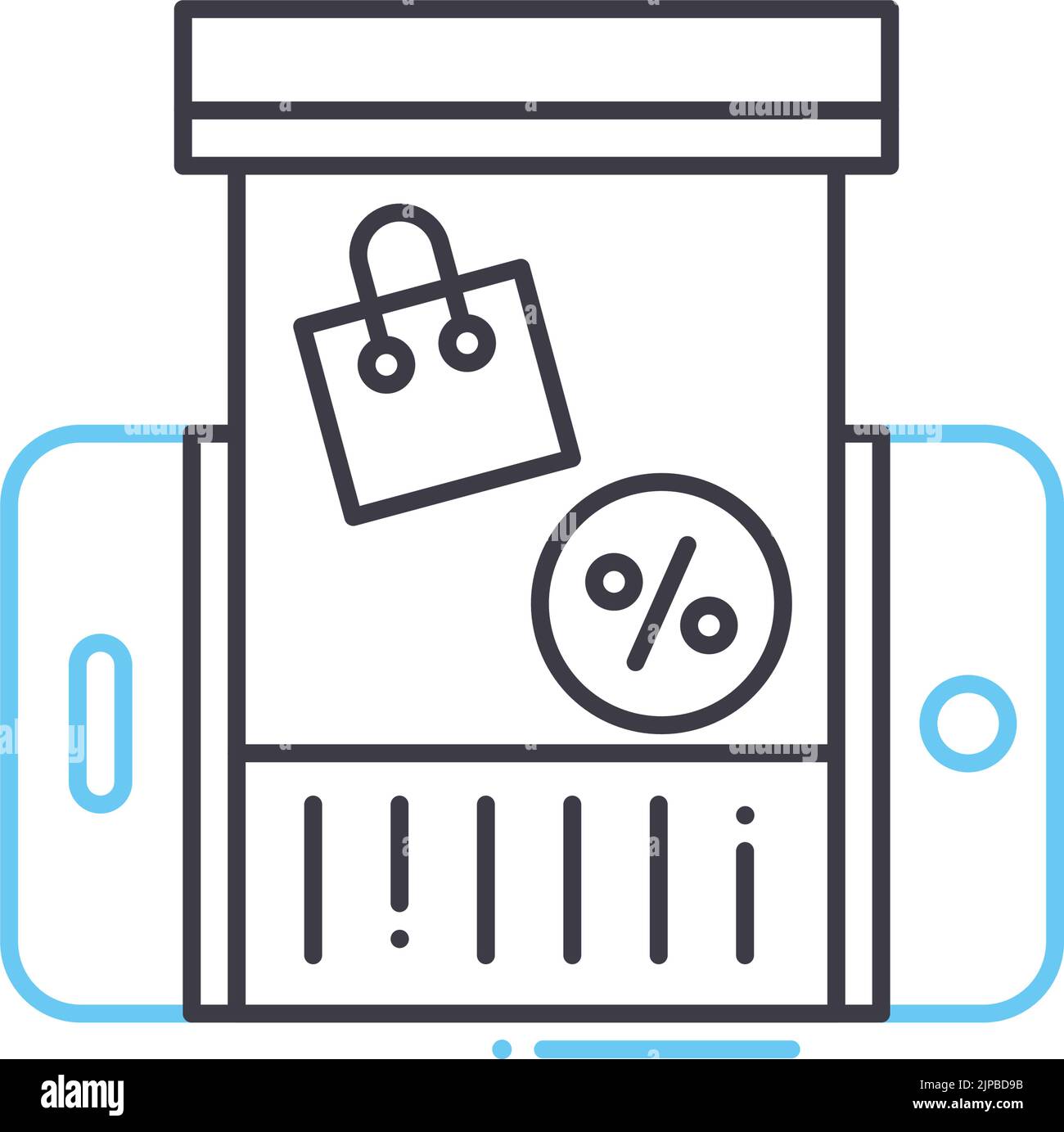 online mall line icon, outline symbol, vector illustration, concept ...
