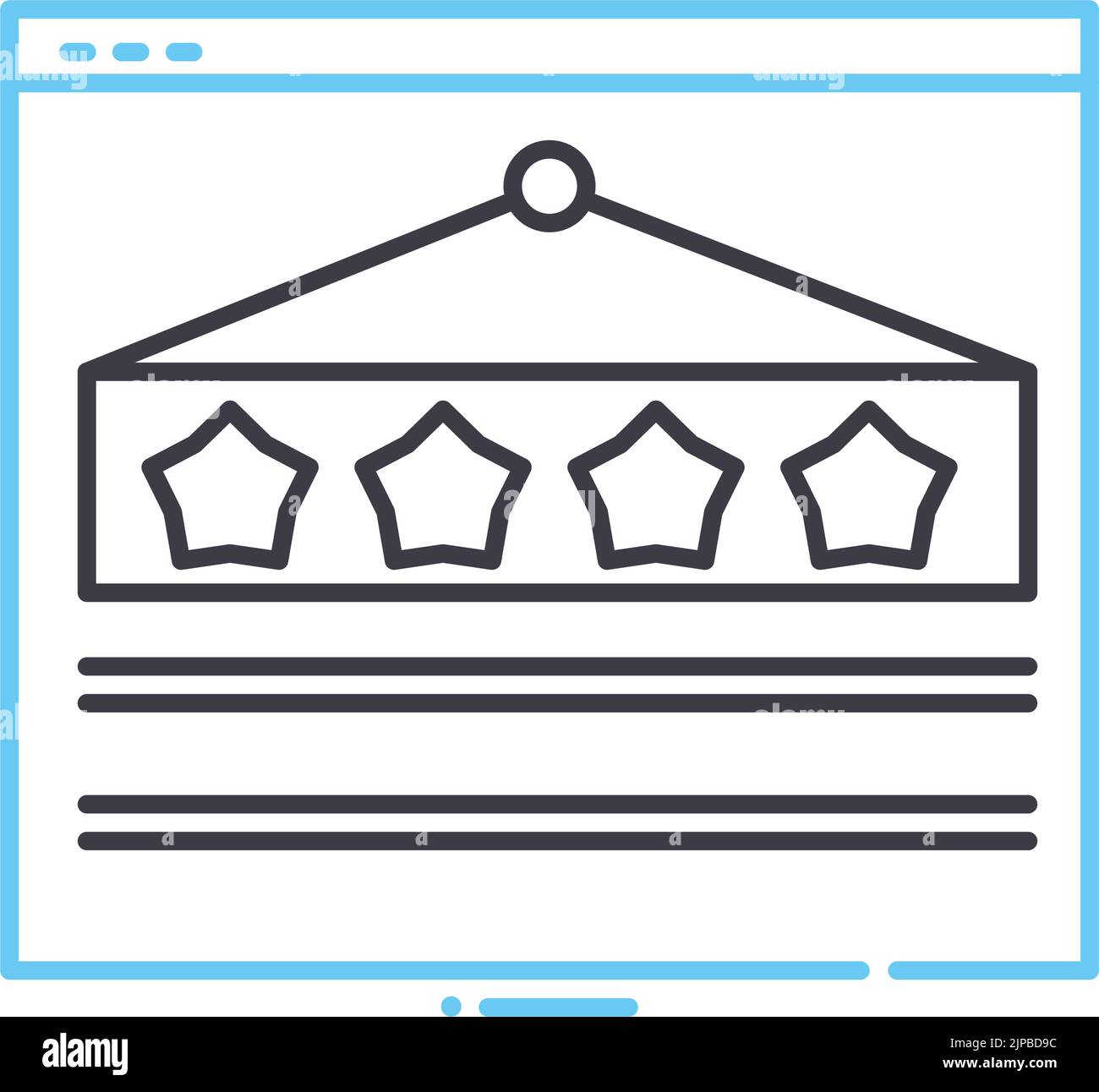 webpage ranking line icon, outline symbol, vector illustration, concept ...
