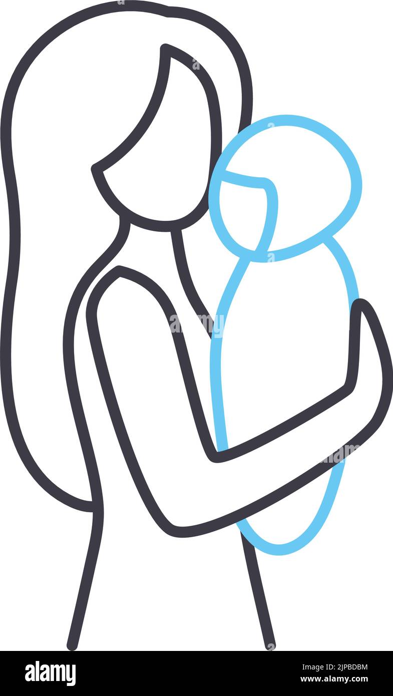 motherhood line icon, outline symbol, vector illustration, concept sign ...