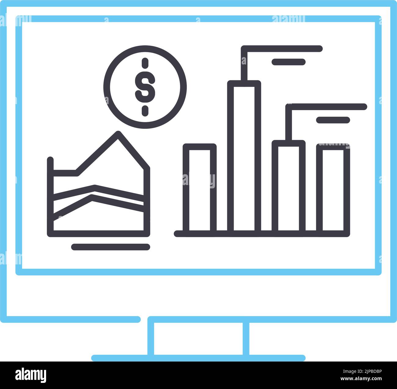 presentation line icon, outline symbol, vector illustration, concept ...