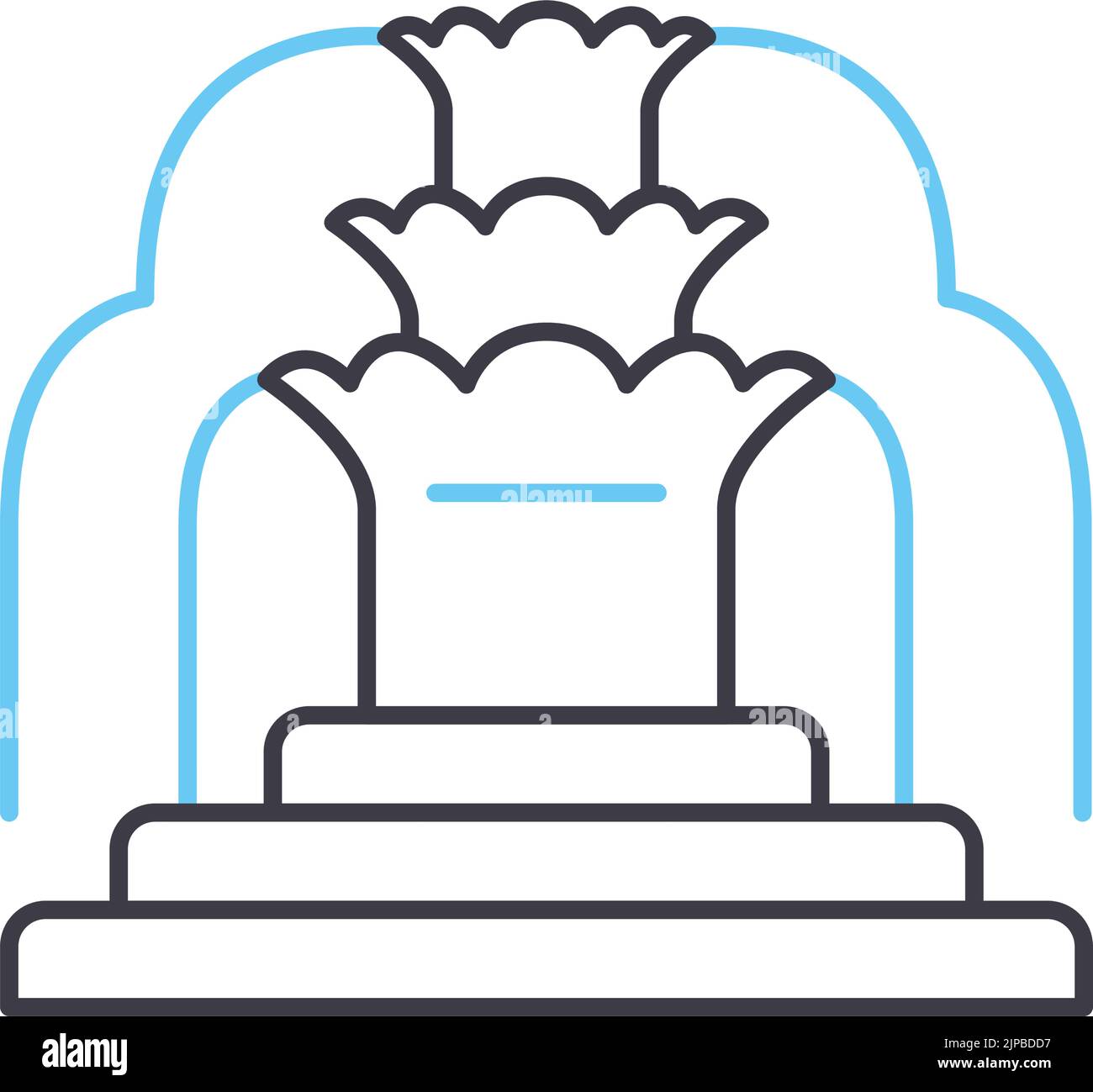 fountain line icon, outline symbol, vector illustration, concept sign ...