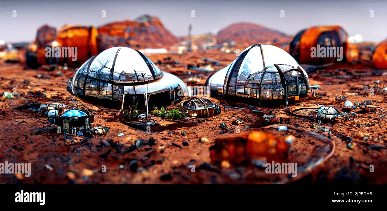 Colony on Mars, conceptual illustration Stock Photo - Alamy