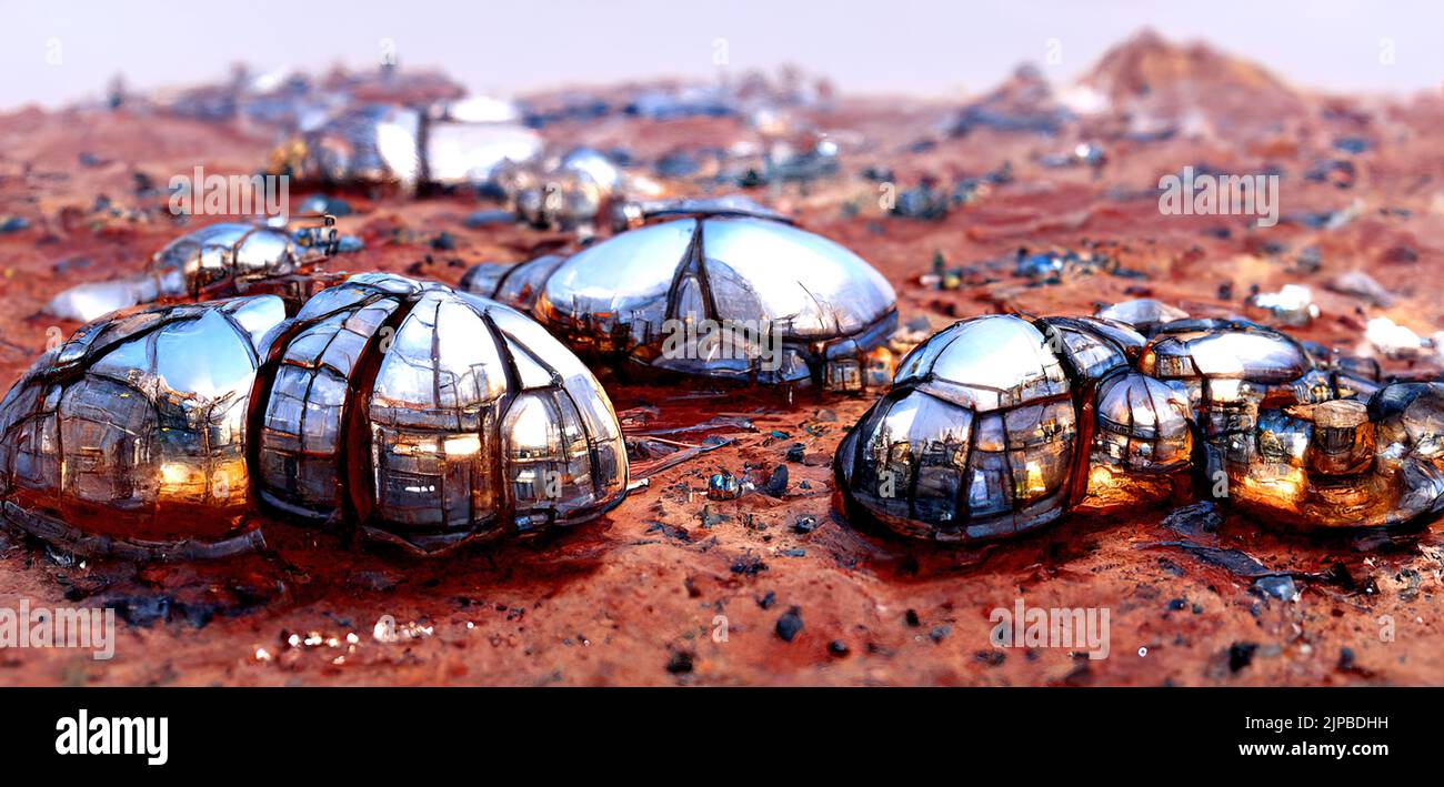 Mars colonization, illustration Stock Photo - Alamy