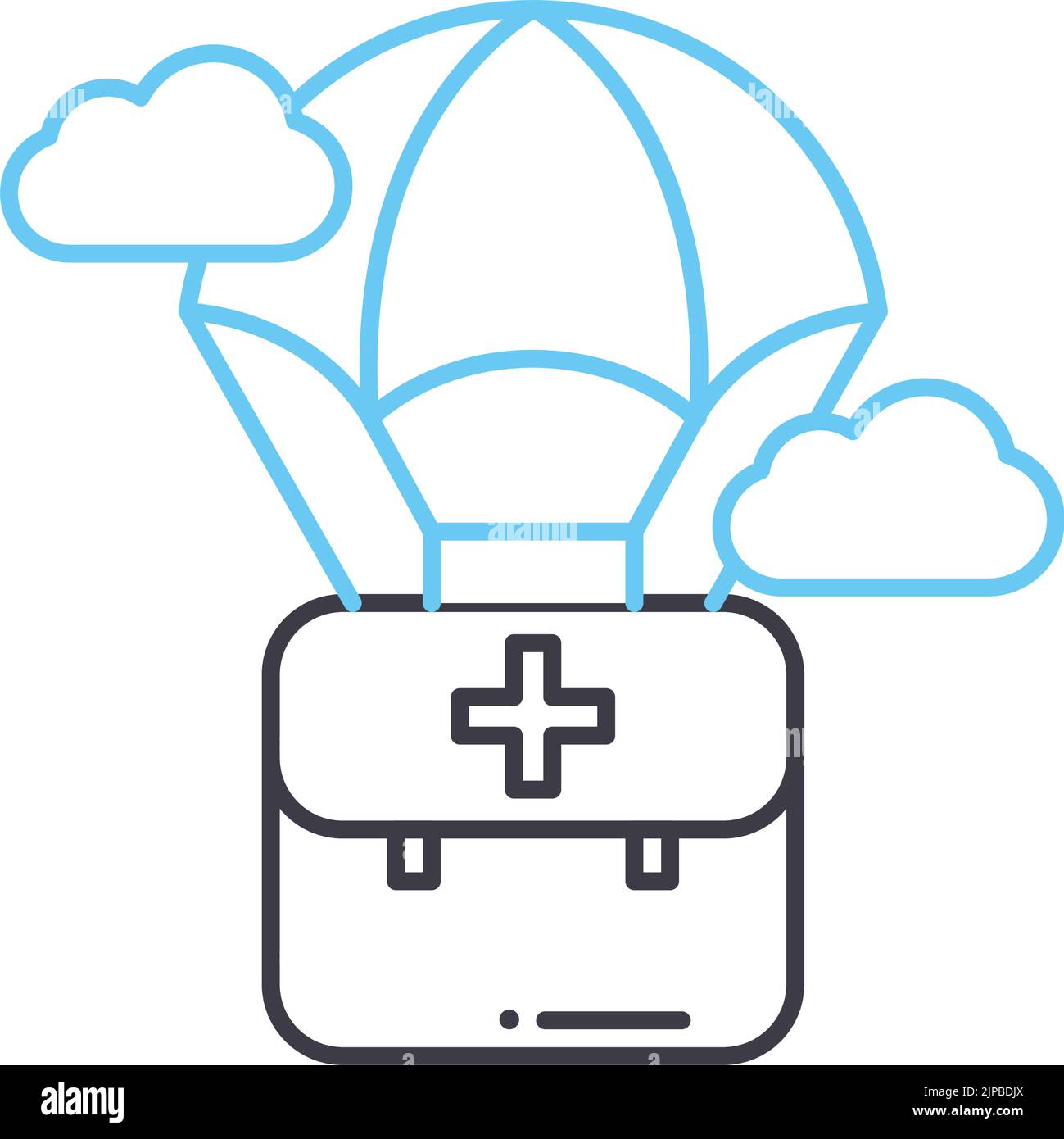 medical aid line icon, outline symbol, vector illustration, concept ...