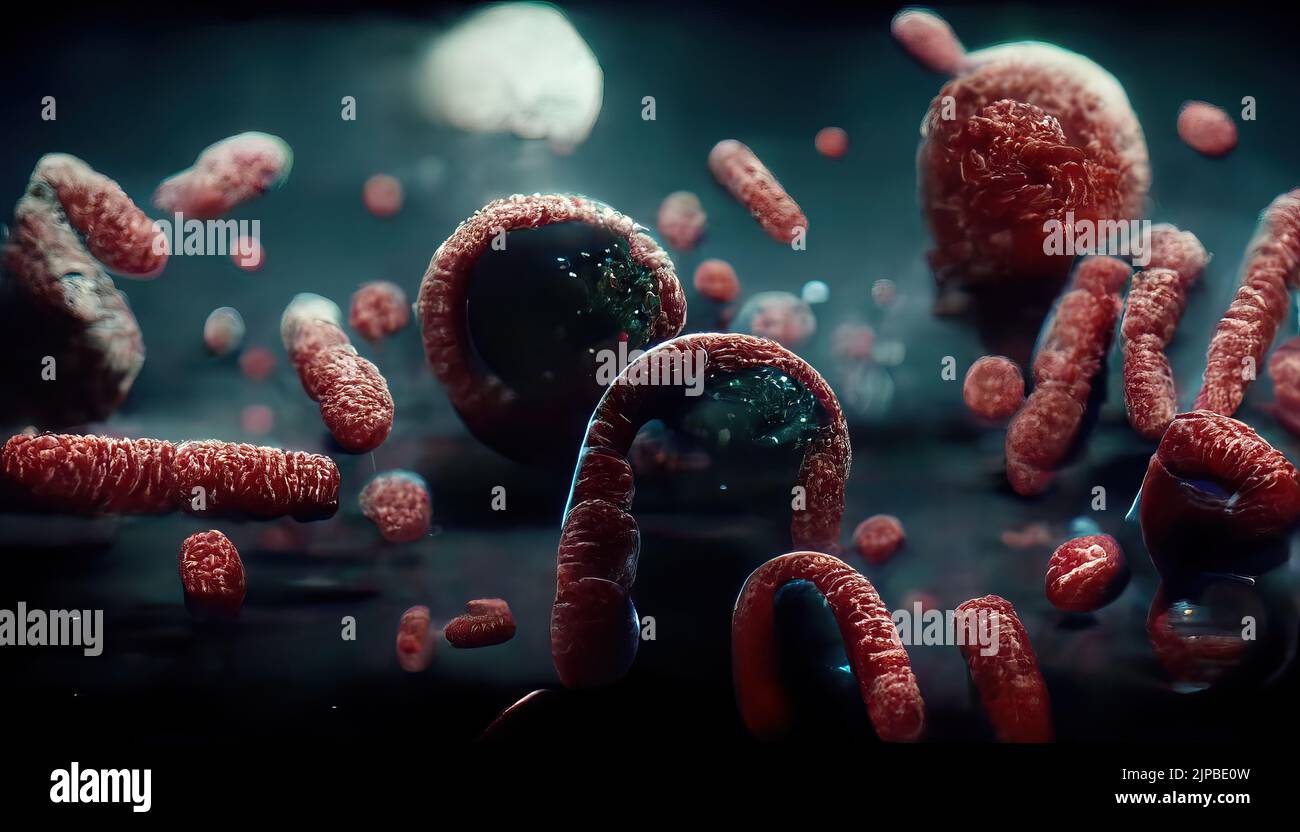 Gut microflora bacteria, illustration Stock Photo - Alamy