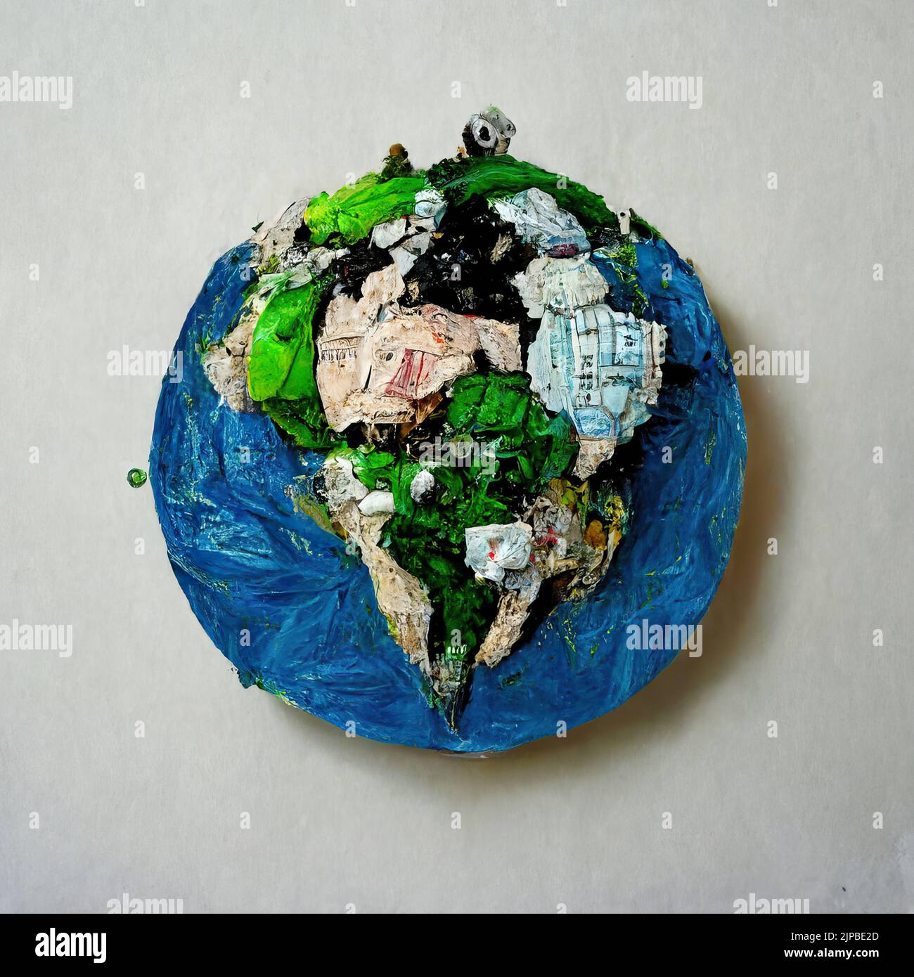 Planet Earth made from rubbish trash, illustration Stock Photo - Alamy